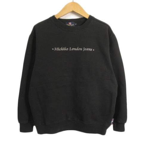 MICHIKO LONDON JEANS ミチコロンドン トレーナー スウェット ロゴ ラインストーン M 黒 ブラック レディース : 176-902207250003 : ブランド古着販売 ...