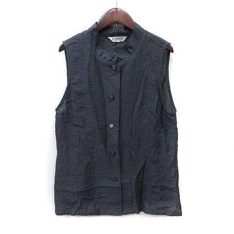 バンベール VINVERT ベスト ジレ 前開き 11AR チャコールグレー /YI レディース : ブランド古着販売のベクトル - 通販 - Yahoo!ショッピング