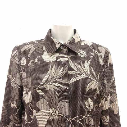 バンベール VINVERT セットアップ 上下 シャツ 肩パッド付き フレアスカート ロング ドット 花柄 9AR 茶 ブラウン /YK レディース : ブランド古着販売のベクトル - 通販 ...