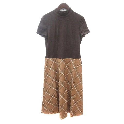 エミリアン Emilyan ワンピース ミモレ ロング ハイネック チェック 半袖 ウール 11AR L 茶 ブラウン /MN レディース : ブランド古着販売のベクトル - 通販 ...