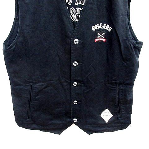 カラーズ COLLARS ベスト 前開き ノースリーブ L 黒 ブラック /RT メンズ : ブランド古着販売のベクトル - 通販 - Yahoo!ショッピング