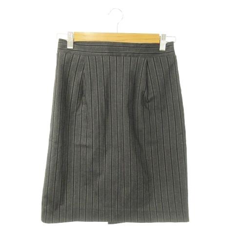 ジ エンポリアム THE EMPORIUM スカート タイト ひざ丈 ストレッチ ストライプ ウエストゴム M グレー /AO9 レディース : ブランド古着販売のベクトル - 通販 ...