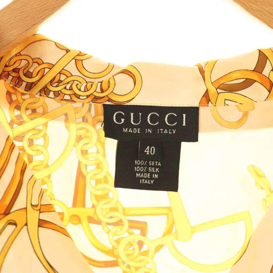 GUCCI（グッチ） ヴィンテージ チェーン柄 シルクシャツ ブラウス
