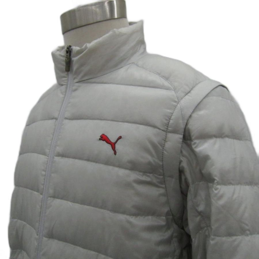 PUMA（プーマ） ダウンジャケット ダウンベスト 2WAY ミドル丈 ダブルジップ O XL アイボリー /SY57 GY61 メンズ ...