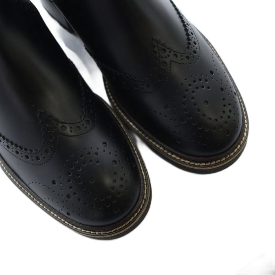 Chloe（クロエ） フランヌ レザー ニット 切替 ソックス アンクル ブーツ メダリオン パンチング ショート 38.5 25.5cm 黒 ...