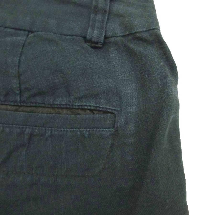 パラスパレス Pallas Palace クロップドパンツ 七分丈 麻 リネン 2 M グリーン PEPT-7253B /SY7 GY58 ...