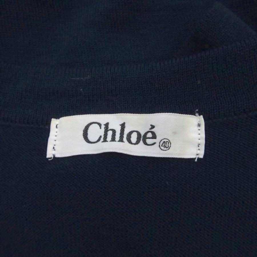 Chloe（クロエ） ニットカットソー 40 L 紺 ネイビー 五分袖 /SM89 GY61 レディース : ブランド古着販売のベクトル ...