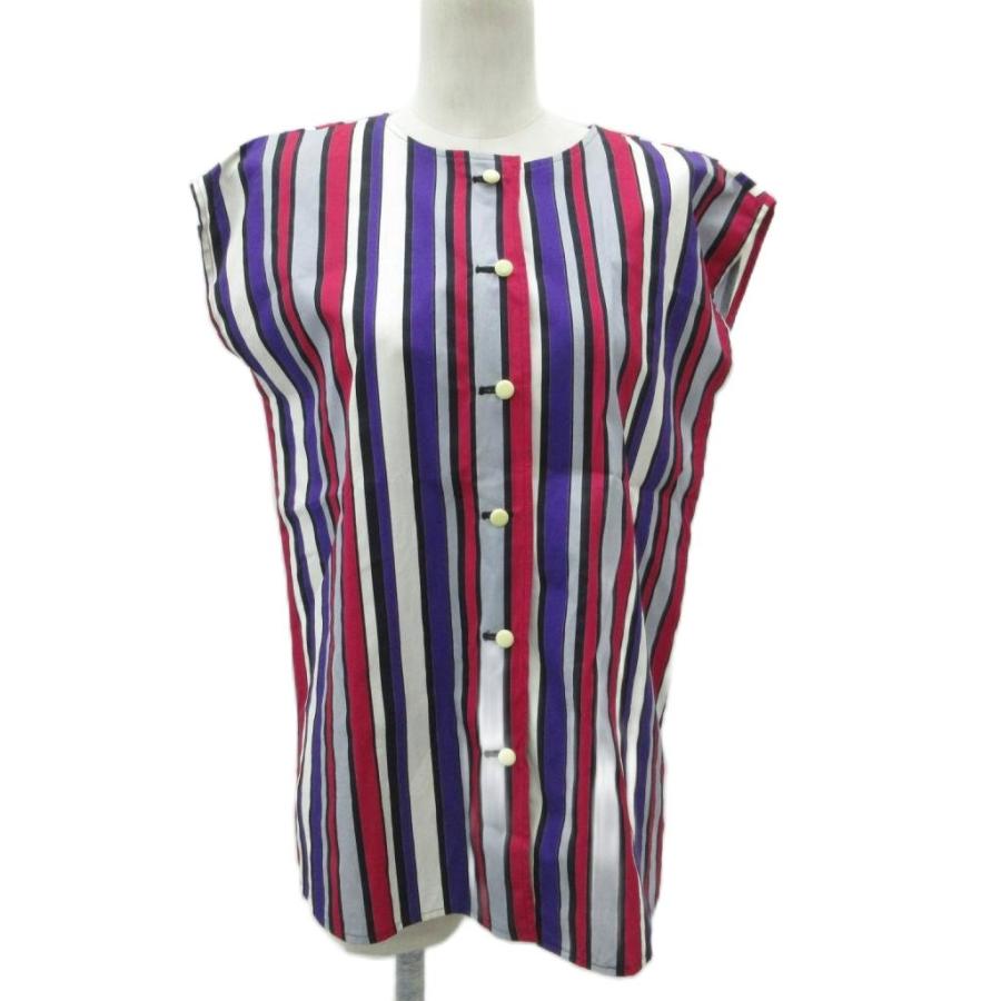 Chloe（クロエ） セットアップ 上下 カットソー ノースリーブ ストライプ柄 フレアスカート ミモレ丈 上40 L 下38 M マルチ ...