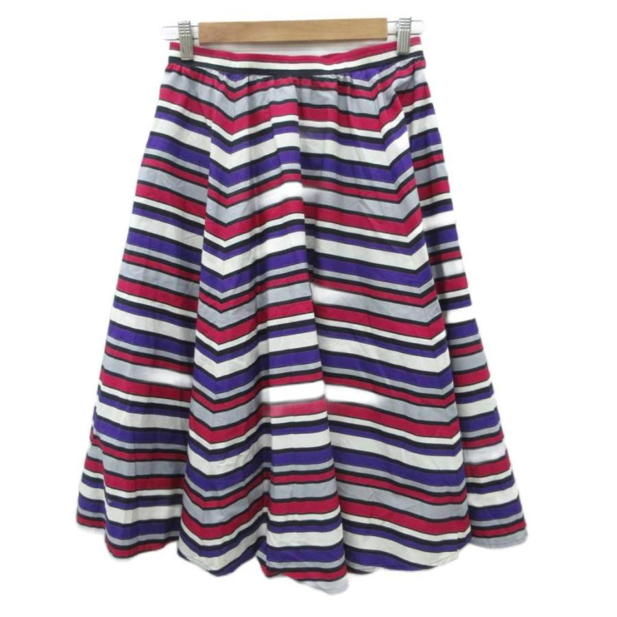 Chloe（クロエ） セットアップ 上下 カットソー ノースリーブ ストライプ柄 フレアスカート ミモレ丈 上40 L 下38 M マルチ ...