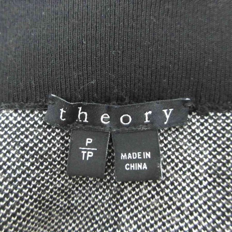 theory（セオリー） ニットタイトスカート 小さいサイズ P 黒 ブラック ストライプ柄 ボーダー柄 ミモレ丈 /YS64 ECB002 ...
