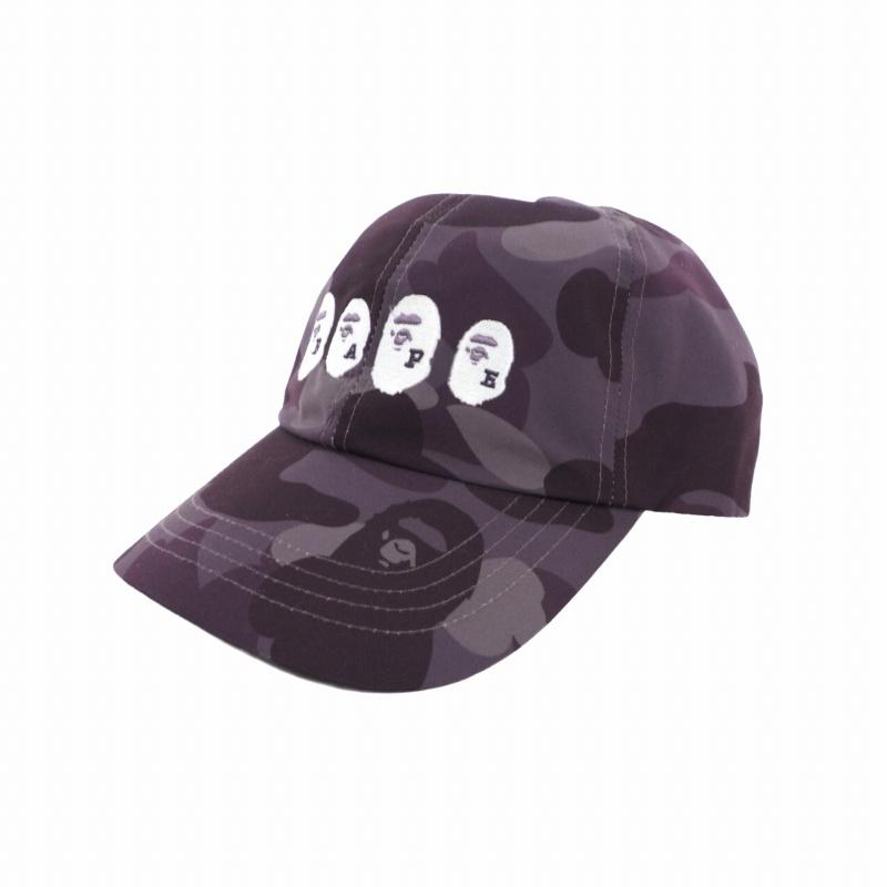 A BATHING APE アベイシングエイプ 帽子 キャップ カモフラ F 紫 A BATHING APE アベイシングエイプ 帽子 キャップ カモフラ F 紫