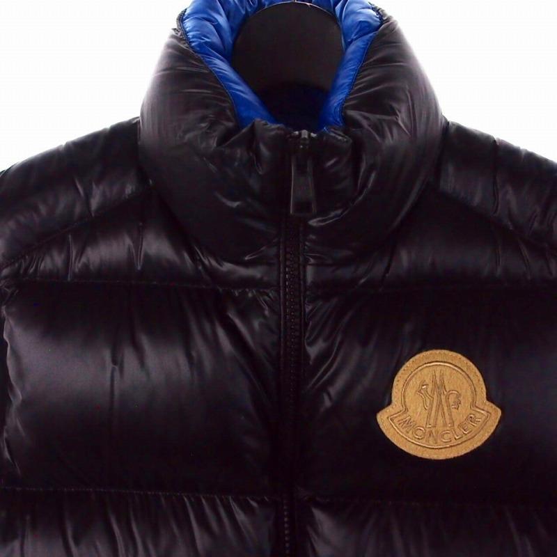 MONCLER（モンクレール） MONCLER 24AW SUMIDO GILET ロゴ刺? ベスト 1 ブラック/ブルー 黒 青 ...
