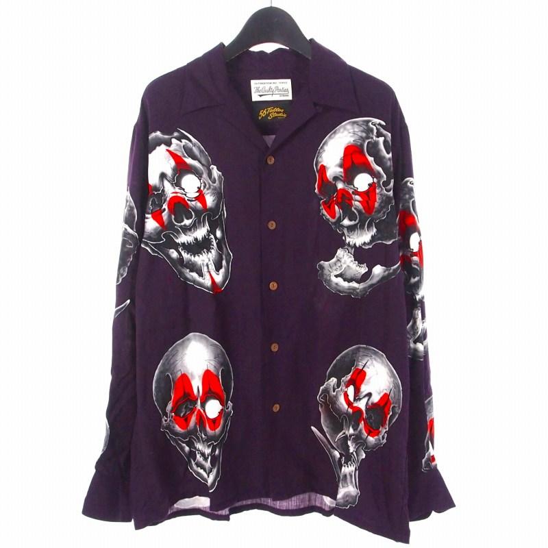 WACKO MARIA（ワコマリア） × 56 tattoo studio L/S HAWAIIAN SHIRT ハワイアンシャツ 長袖 M ...