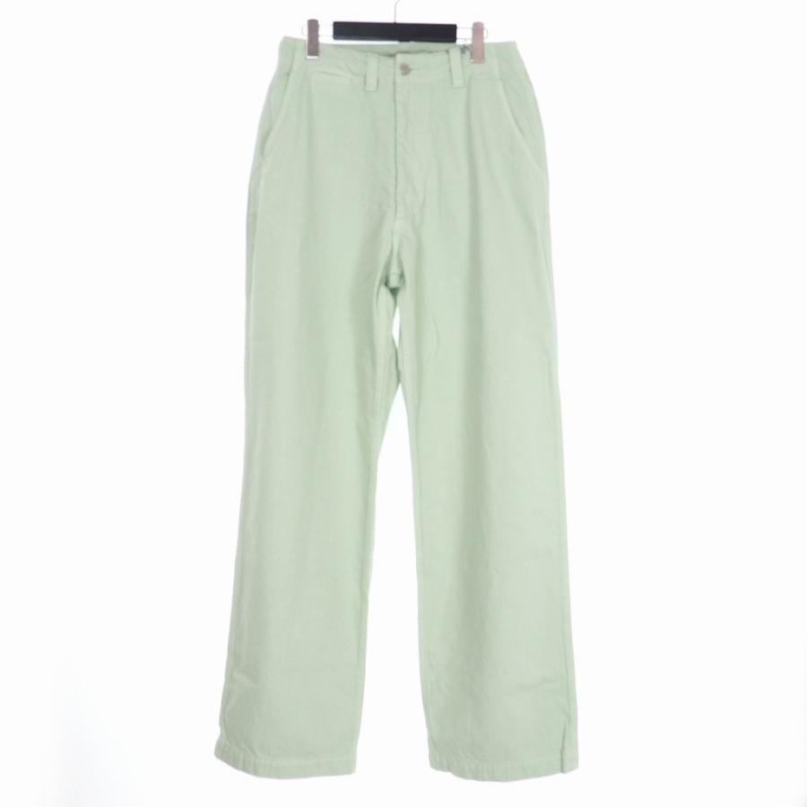 中古 イートウツ E.TAUTZ 21SS CORE FIELD TROUSERS GREEN DENIM コア フィールド ワイド デニム ...