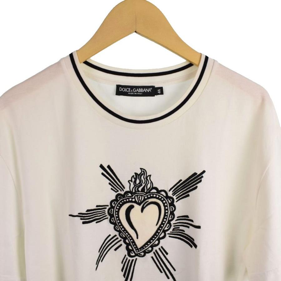 【中古】ドルチェ&ガッバーナ ドルガバ DOLCE&GABBANA Tape Logo T-Shirt 半袖 ロゴ 刺繍 46 白 ホワイト G8KD0T DOLCE&GABBANA（ドルチェ & ガッバーナ） ドルガバ DOLCE&GABBANA Tape