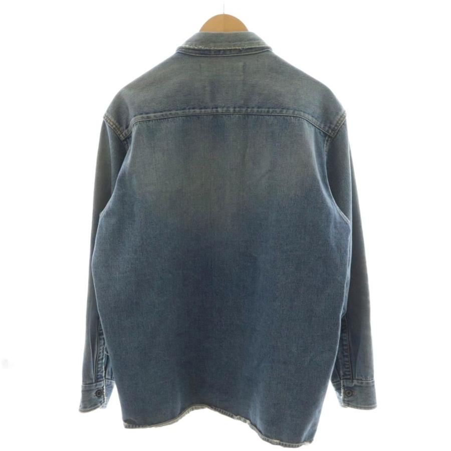 【中古】ダイリク 21SS パッチワーク デニムシャツ デニムジャケット Gジャン ジージャン レザー M 青 茶 S-2 ダイリク DAIRIKU 21SS パッチワーク デニムシャツ Patch Work Denim
