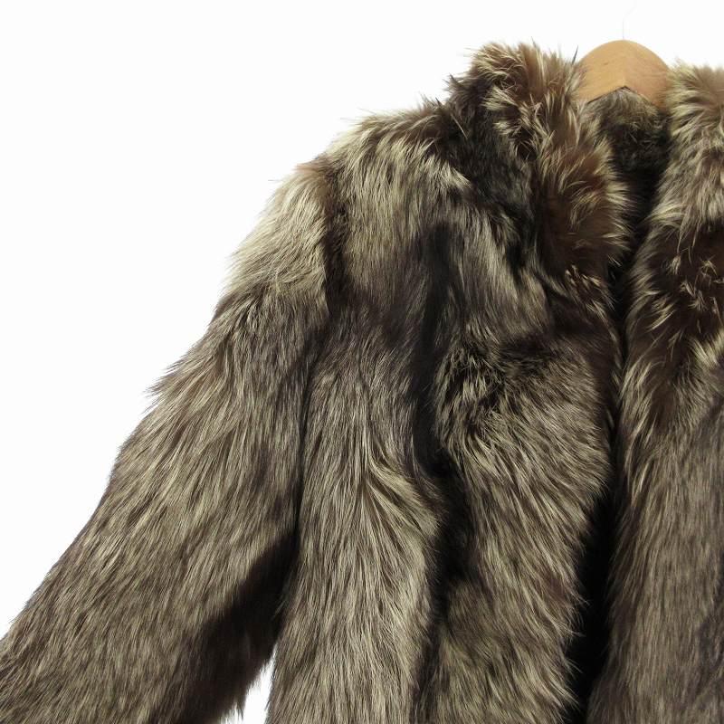 【中古】サガフォックス SAGA FOX フォックスファーコート 毛皮 ショート丈 13 茶 ブラウン /AE レディース サガフォックス SAGA FOX フォックスファーコート 毛皮 ショート丈 13