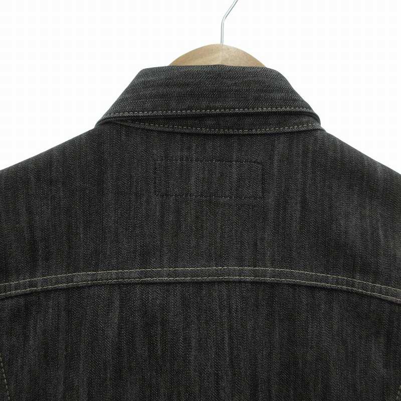 EDWIN エドウィン Edge of blue jeans デニムジャケット Gジャン フェイクレザー L 黒 ブラック /FF メンズ : ブランド古着販売のベクトル - 通販 ...