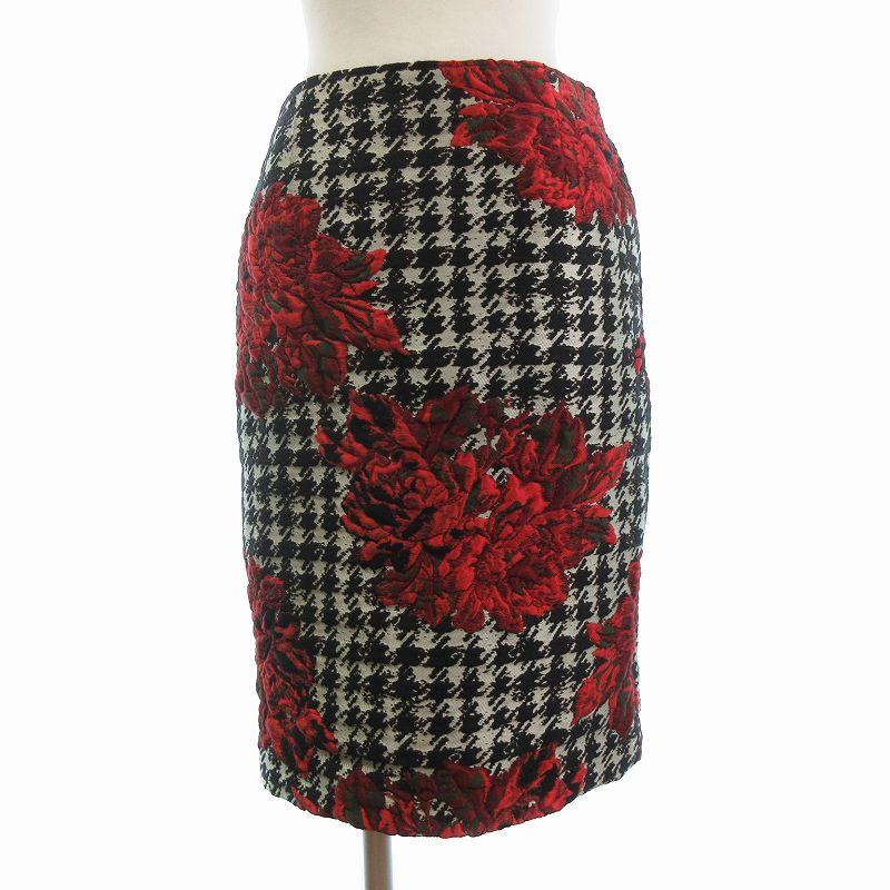 ダブルビー モガ WB MOGA 美品 スカート タイト ひざ丈 エンブロイダリー 刺繍 花柄 38 黒 ブラック 赤 レッド GY45 レディース : ブランド古着販売のベクトル - 通販 ...