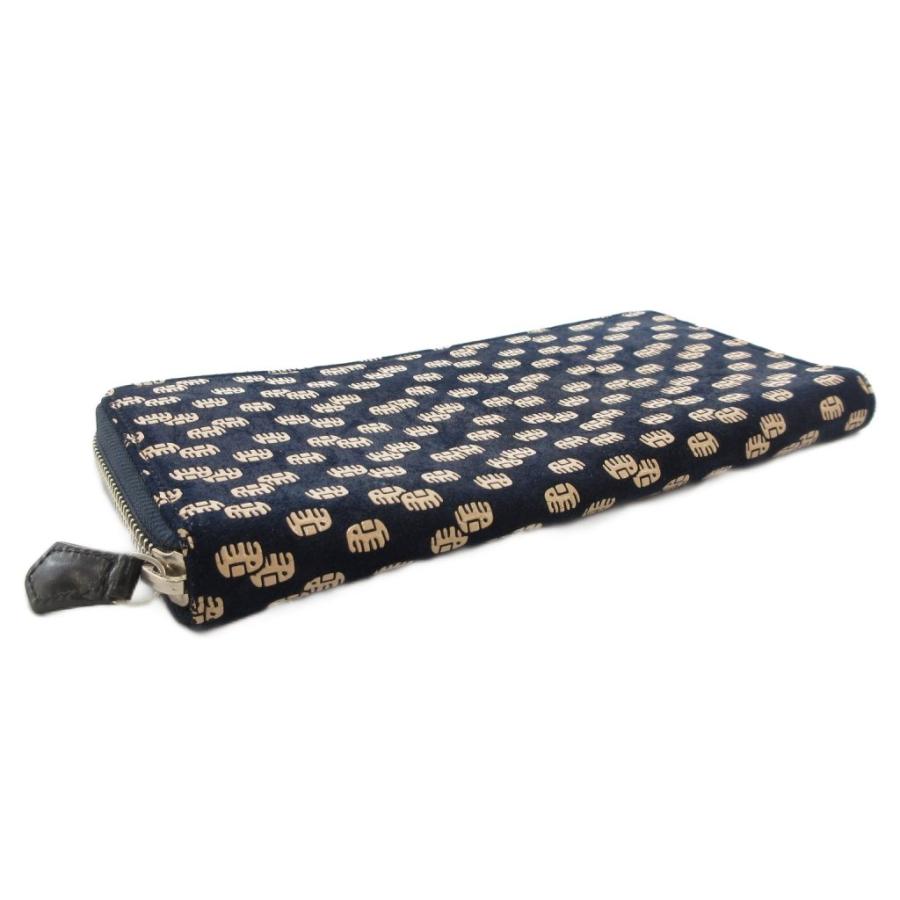 印傳屋 INDEN‐YA INDENYA 長財布 ウォレット レザー 鹿革 白漆 紺 ネイビー ミニエレファント柄 /FF メンズ : ブランド古着販売のベクトル - 通販 - Yahoo ...