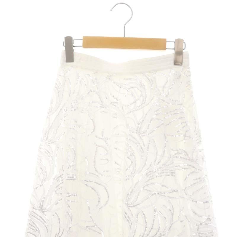 SNIDEL 未使用品 スナイデル snidel 23AW スパンコール刺繍スカート ロング フレア チュール 0 オフホワイト シルバー色 /DO OS レディース : ブランド古着販売の ...