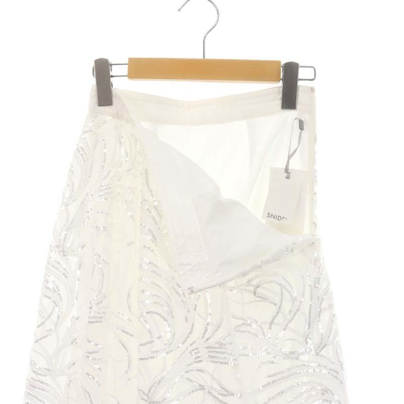 SNIDEL 未使用品 スナイデル snidel 23AW スパンコール刺繍スカート ロング フレア チュール 0 オフホワイト シルバー色 /DO OS レディース : ブランド古着販売の ...