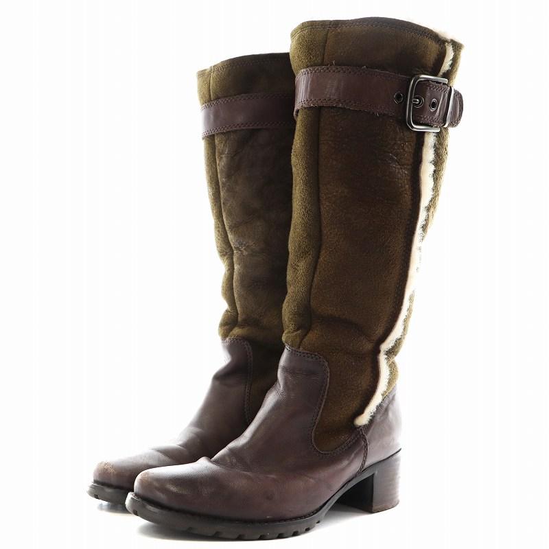 エコー ECCO ムートンブーツ ロングブーツ 36 23.0cm カーキ 茶 ブラウン /AN10 レディース : ブランド古着販売のベクトル - 通販 - Yahoo!ショッピング