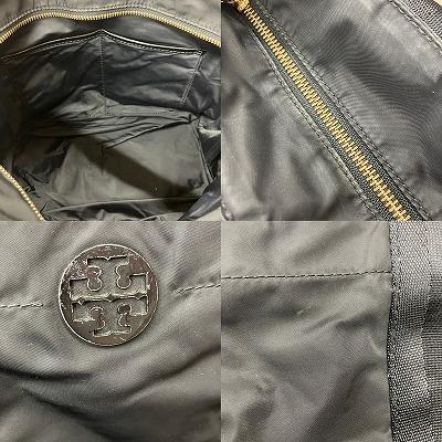 TORY BURCH トリーバーチ ナイロン ロゴ ハンドバッグ 黒 TORY BURCH トリーバーチ ナイロン ロゴ ハンドバッグ 黒