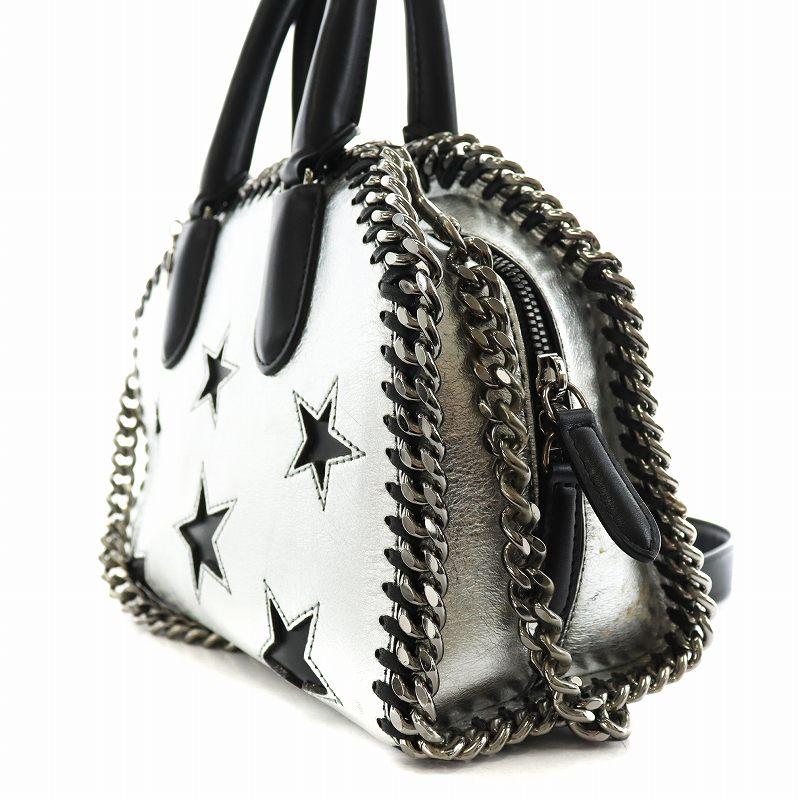 【中古】ステラマッカートニー STELLA McCARTNEY ファラベラ ハンドバッグ ショルダーバッグ 星 シルバー 黒  /AN13 ステラマッカートニー STELLA McCARTNEY ファラベラ ハンドバッグ