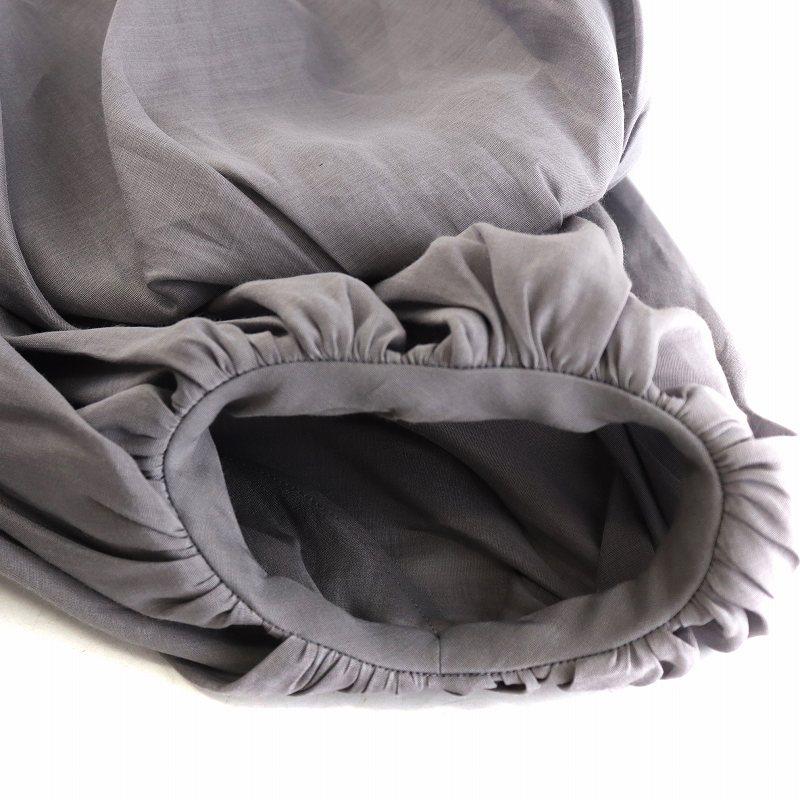 ドゥロワー Drawer ギャザータックブラウス シャツ 7分袖 36 S グレー