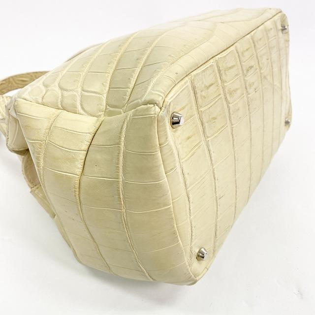 Diletto 2way マットクロコダイル ハンドバッグ センター取り 肩掛け