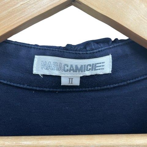 ナラカミーチェ NARA CAMICIE フリルトップス カットソー 半袖 ネイビー 2 Lサイズ相当 レディース : ブランド古着販売のベクトル - 通販 - Yahoo!ショッピング