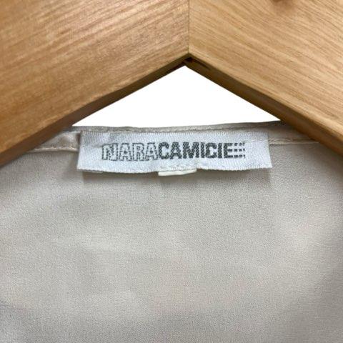 ナラカミーチェ NARA CAMICIE フリルシャツ ボウタイブラウス アイボリー 刻印ボタン Lサイズ相当 レディース : ブランド古着販売のベクトル - 通販 - Yahoo!ショッピング
