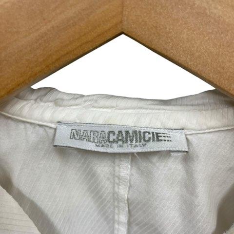 ナラカミーチェ NARA CAMICIE フリルシャツブラウス ホワイト 1 Mサイズ相当 トップス レディース : ブランド古着販売のベクトル - 通販 - Yahoo!ショッピング