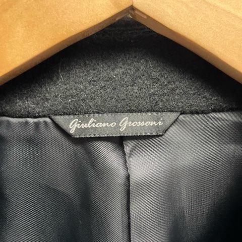 GIULIANO GROSSONI ピュアカシミヤ100% ステンカラーコート ロングコート アウター 94 A4 165cm Mサイズ相当 ブラック メンズ : ブランド古着販売のベクトル ...