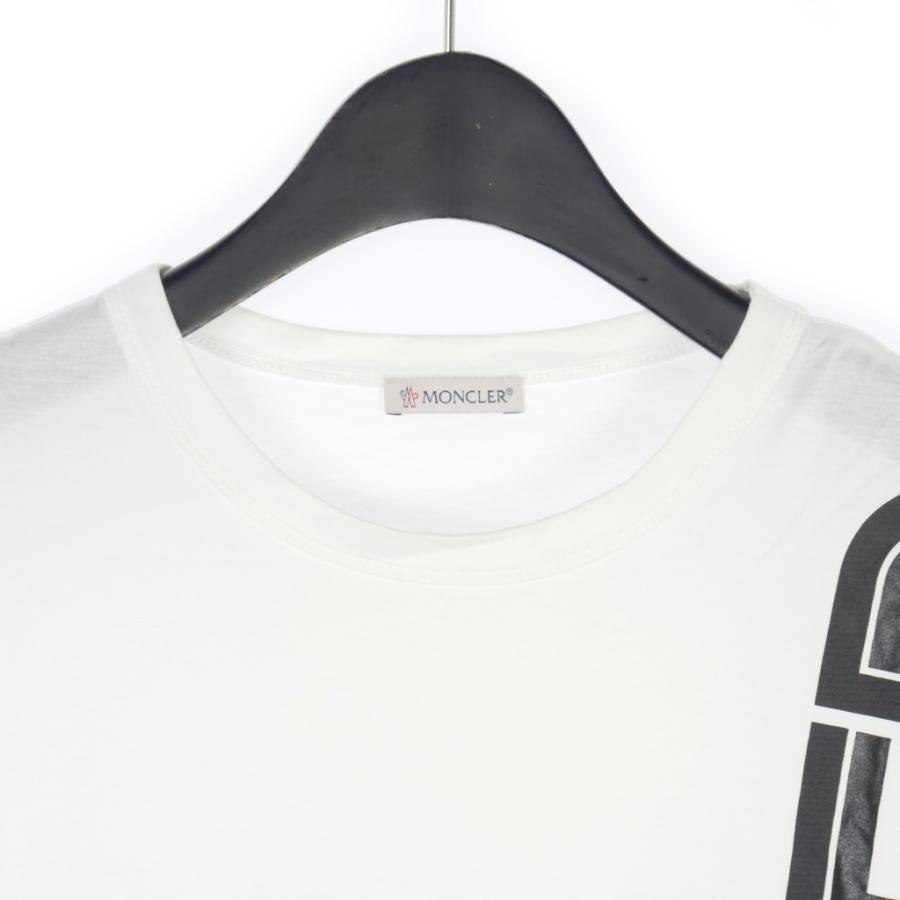 【中古】モンクレール MONCLER MAGLIA T-SHIRT ロゴ プリント Tシャツ カットソー 半袖 M 白 ホワイト メンズ MONCLER（モンクレール） MONCLER MAGLIA T-SHIRT ロゴ プリント T