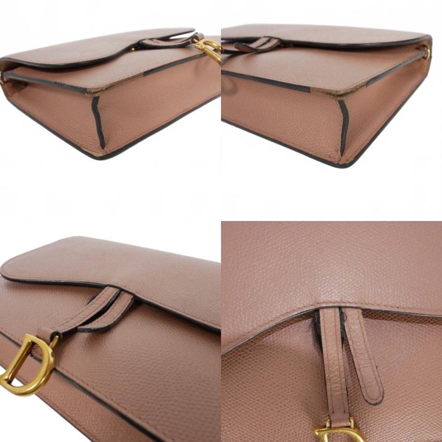 【中古】クリスチャンディオール Christian Dior サドル チェーン ポーチ ウォレット ショルダーバッグ ピンク Christian Dior（クリスチャン・ディオール） サドル チェーン ポーチ