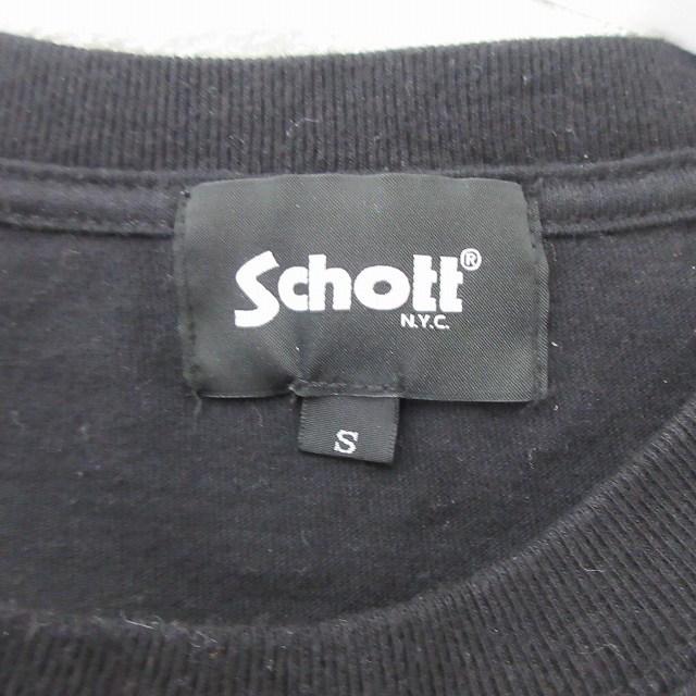 ショット SCHOTT ×NEIGHBORHOOD 長袖 Tシャツ S ロゴ ブラック k1661