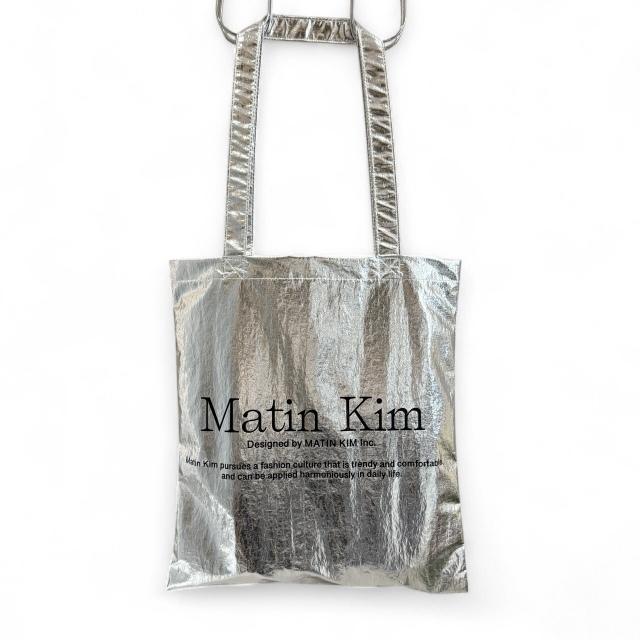タグ付き 未使用 マーティンキム Matin Kim POPPIN ECOBAG トートバッグ シルバー kor00624 1009 メンズ ...