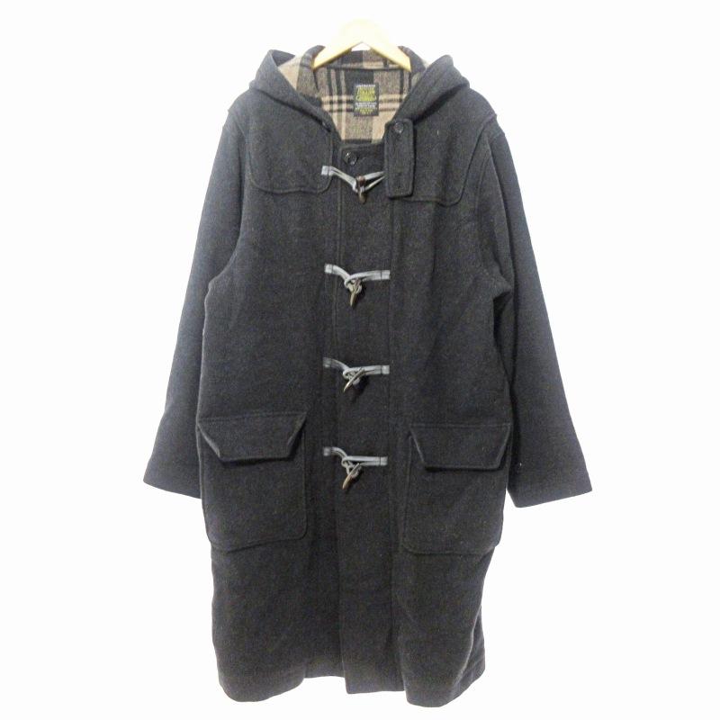 プロテクションコリンズ PROTECTION COLLINS ダッフルコート ジャケット ウール チェック裏地 黒 L 0712 メンズ ...