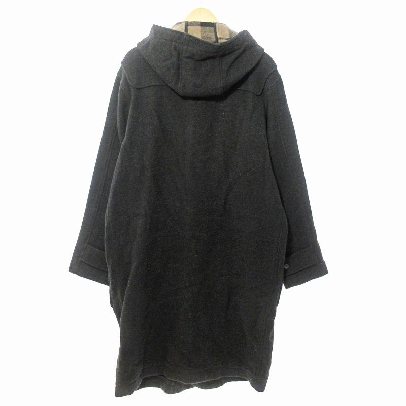 プロテクションコリンズ PROTECTION COLLINS ダッフルコート ジャケット ウール チェック裏地 黒 L 0712 メンズ ...