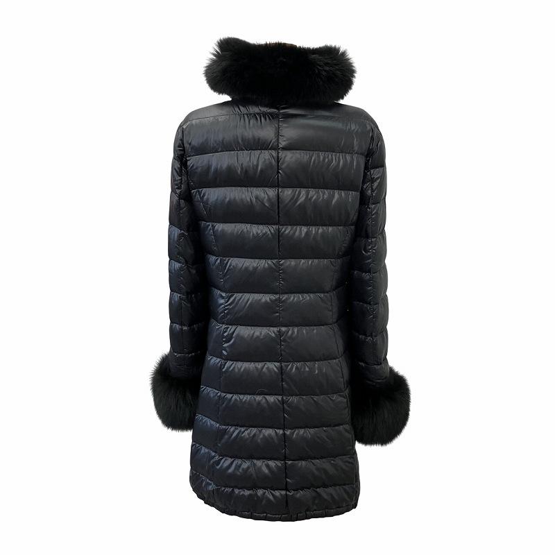 ヘルノ HERNO 美品 2way ファー ライトダウンコート スタンドカラー ダブルジップ ロング 42 黒 ブラック /VU 0227 レディース : ブランド古着販売のベクトル - 通販 ...