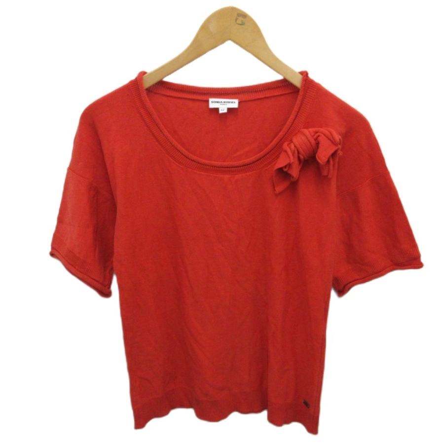 ソニアリキエル SONIA RYKIEL ニット セーター 半袖 リボンモチーフ 赤 レッド YHS15 レディース : ブランド古着販売の ...
