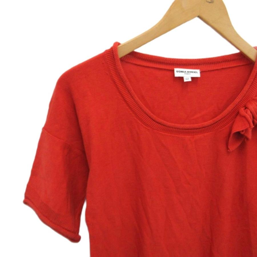 ソニアリキエル SONIA RYKIEL ニット セーター 半袖 リボンモチーフ 赤 レッド YHS15 レディース : ブランド古着販売の ...
