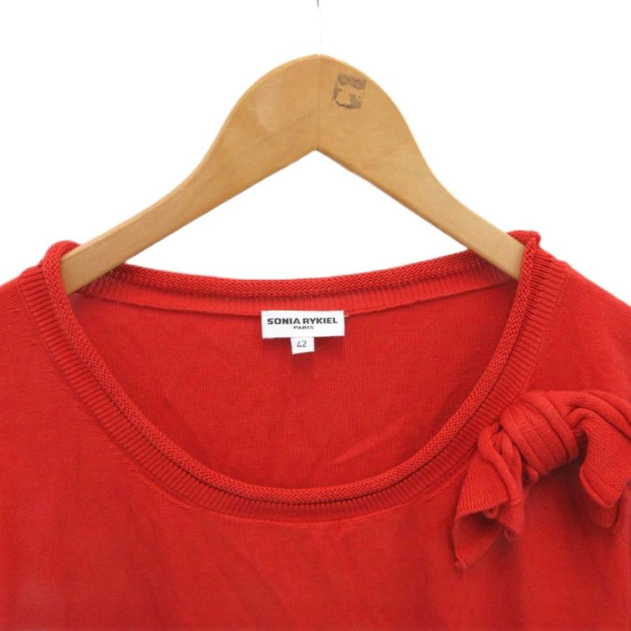 ソニアリキエル SONIA RYKIEL ニット セーター 半袖 リボンモチーフ 赤 レッド YHS15 レディース : ブランド古着販売の ...