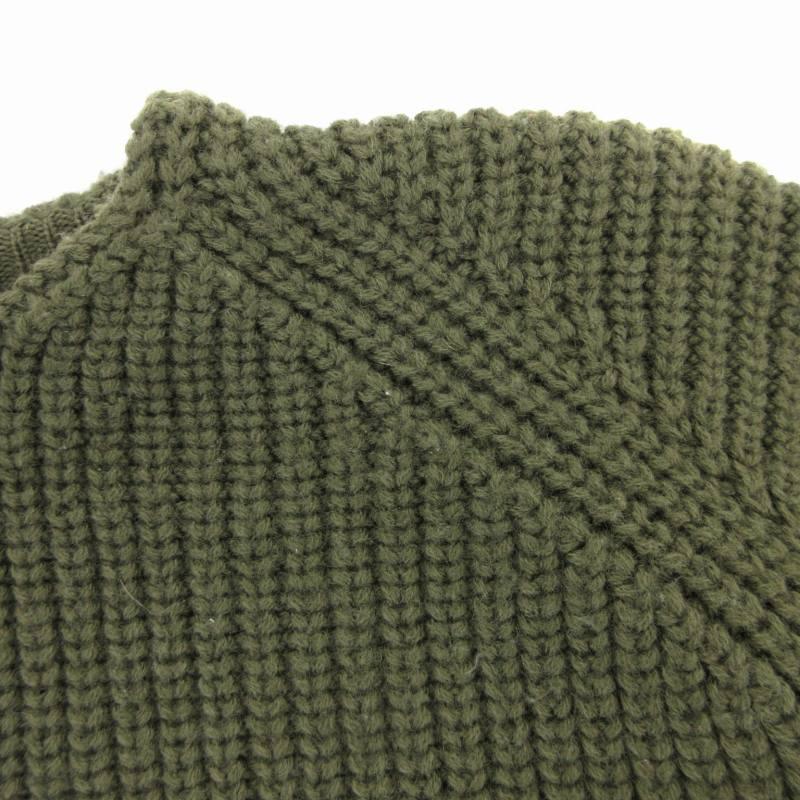 【中古】ゼロエイトサーカス 08SIRCUS リブニット セーター 長袖 プルオーバー 厚手 ウール 1 カーキ S16AL-KN01 08sircus ゼロエイトサーカス リブニット セーター 長袖 プルオーバー