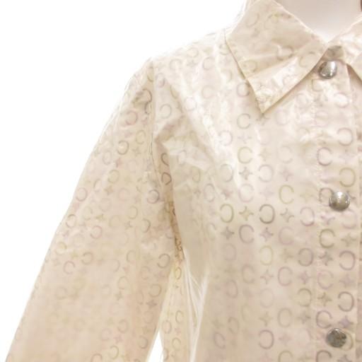 【中古】セリーヌ CELINE レインコート ステンカラー ロング Cマカダム 総柄 36 白 ホワイト /GV ■GY47 レディース CELINE（セリーヌ） レインコート ステンカラー ロング Cマカダム 総柄