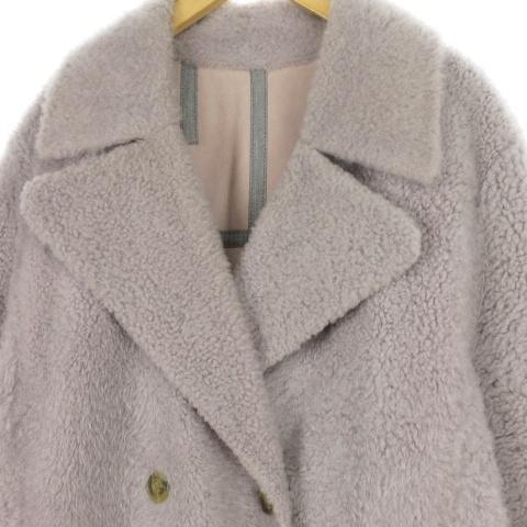 イヴサロモン YVES SALOMON ダブルブレスト ムートン コート ロング