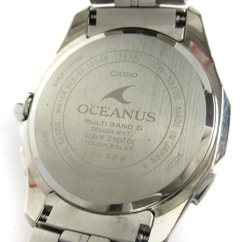 CASIO カシオ オシアナス OCEANUS マンタ MANTA 腕時計 クロノグラフ チタン 電波ソーラー OCW-S3400-1AJF ブラック ブルー メンズ : ブランド古着販売の ...