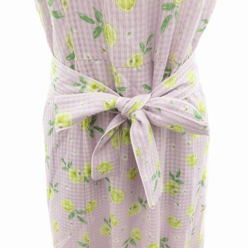 トッカ TOCCA 22SS LA VITA E DOLCE Print ワンピース レモン 総柄 ベルト ノースリーブ ロング丈 4 ラベンダー /HO 0422 : ブランド古着販売の ...